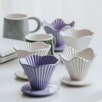 China Straight Ceramic Reusable Hand Brew Coffee Filter Cup Convenient For Office And Home for sale