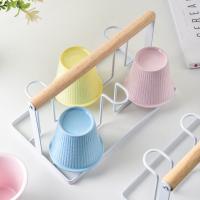 China Nordic Style 170ml Ceramic Espresso Cups Colorful Stoneware Tea Travel Cup Holder for sale