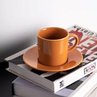China Business Gifts Small Pottery Coffee Mugs With Spoon And Gift Box In Classic Nordic Design for sale
