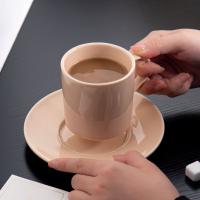 China Business Gifts Small Pottery Coffee Mugs With Spoon And Gift Box In Classic Nordic Design for sale