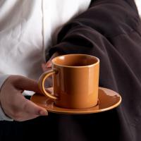 China Business Gifts Small Pottery Coffee Mugs With Spoon And Gift Box In Classic Nordic Design for sale