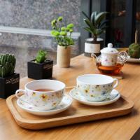 China One Person Afternoon Tea Ceramic Cup and Saucer with Sustainable Tea Infuser Strainer for sale