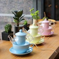 China One Person Afternoon Tea Ceramic Cup and Saucer with Sustainable Tea Infuser Strainer for sale