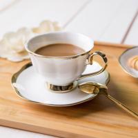 China Sustainable Luxury Gold Rim Porcelain Espresso Cappuccino Turkish Coffee Tea Cup Set for sale