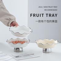 China Sustainable Ceramic Salad Bowl European Luxury Home Decor for Serving Desserts and Snacks for sale