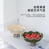 China Sustainable Ceramic Salad Bowl European Luxury Home Decor for Serving Desserts and Snacks for sale