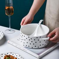 China Stylish Nordic Design Dinner Set Ceramic Plates Bowls Spoons With Wave Point Geometry for sale