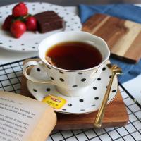 China Business Gifts Occasion Vintage Porcelain Tea Cups And Saucers With Golden Handle for sale