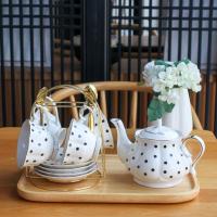 China Business Gifts Occasion Vintage Porcelain Tea Cups And Saucers With Golden Handle for sale
