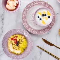 China Ins Style Porcelain Bowl Spoon Plates Sets White Ceramic Dinnerware Set For 10 Users for sale