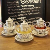 China Handmade Ceramic/Glass Tea Pot and Cup Europe Design Tea Set for One Person for sale