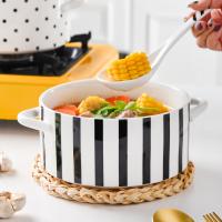 China Light Luxury Ceramic Soup Bowl Set Perfect for Business Gifts and Sustainable Cooking for sale