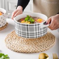 China Light Luxury Ceramic Soup Bowl Set Perfect for Business Gifts and Sustainable Cooking for sale