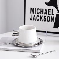 China Porcelain Ceramic Coffee Cup and Saucer Set in European Modern Style for Afternoon Tea for sale