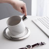 China Porcelain Ceramic Coffee Cup and Saucer Set in European Modern Style for Afternoon Tea for sale