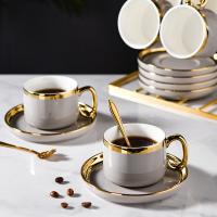 China Classic Design Style Customized Ceramic Cup And Saucer For Occasion Business Gifts for sale
