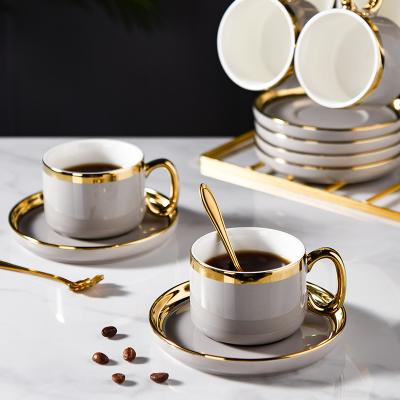 China Classic Design Style Customized Ceramic Cup And Saucer For Occasion Business Gifts for sale