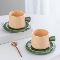 China Ceramic Tea Cups And Saucer Sets With Custom Colors Glazed For Restaurant Coffee Cups for sale