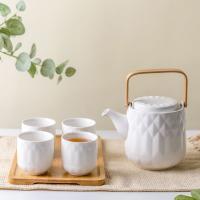 China Sustainable Ceramic Type Porcelain Tea Set Of 6 Japanese White Tea Cups With Gift Box for sale
