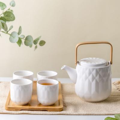 China Sustainable Ceramic Type Porcelain Tea Set Of 6 Japanese White Tea Cups With Gift Box for sale