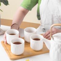 China Sustainable Ceramic Type Porcelain Tea Set Of 6 Japanese White Tea Cups With Gift Box for sale