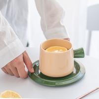 China Ceramic Tea Cups And Saucer Sets With Custom Colors Glazed For Restaurant Coffee Cups for sale