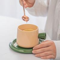 China Ceramic Tea Cups And Saucer Sets With Custom Colors Glazed For Restaurant Coffee Cups for sale
