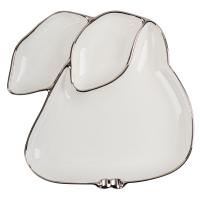 China Sustainable and Business Gifts Cute Rabbit Porcelain Snack Dish for Children's Desserts for sale