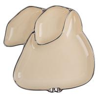 China Sustainable and Business Gifts Cute Rabbit Porcelain Snack Dish for Children's Desserts for sale