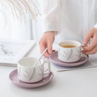 China Custom Ceramic Coffee Cup And Saucer With Decal Nordic Design Style for Business Gifts for sale