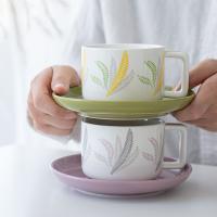 China Custom Ceramic Coffee Cup And Saucer With Decal Nordic Design Style for Business Gifts for sale