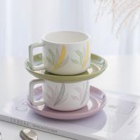 China Custom Ceramic Coffee Cup And Saucer With Decal Nordic Design Style for Business Gifts for sale