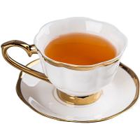China Luxury Tea Set Gold Ceramic Tea Pot and Tea Cup Set for Afternoon Coffee for sale