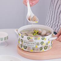 China 60 oz Ceramic Soup Noodle Ramen Pot With Lid Ideal for Parties Ceramic Type Porcelain for sale
