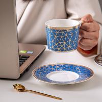 China Reusable Floral Decal Design Porcelain Cup And Saucer Set Ceramic Turkish Coffee Tea Cup for sale