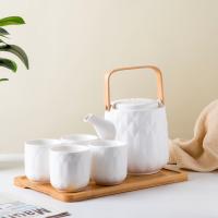 China Nordic Tea Pot Set Sustainable Porcelain Japanese Tea Pots and Stoneware Cups for sale