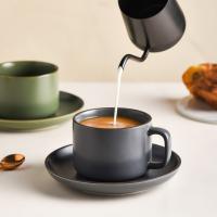China Nordic Design Style Handmade Ceramic Coffee Mug And Saucer Set For Sustainable Office for sale