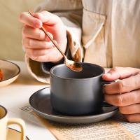 China Nordic Design Style Handmade Ceramic Coffee Mug And Saucer Set For Sustainable Office for sale