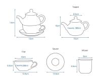 China Europe Design Glass Teapot and Saucer for One Rome Tea Kettle Ceramic Tea Cup Set for sale