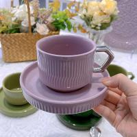China Ceramic Silver Rim Tea Cup And Saucer Set For Luxury Modern Nordic Coffee Experience for sale