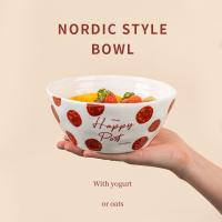 China Vintage Design Round Decal Porcelain Cereal Bowls For Party Bulk Salad Ceramic Soup Bowl for sale