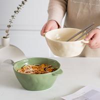 China 16 Pc Unbreakable Dish Set 8 Inch Noodle Bowl Dessert Salad Bowl Cute Ceramic Rice Bowls for sale