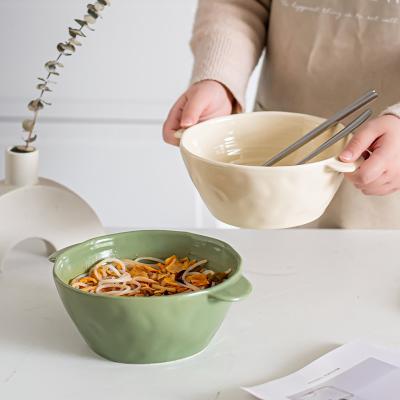 China 16 Pc Unbreakable Dish Set 8 Inch Noodle Bowl Dessert Salad Bowl Cute Ceramic Rice Bowls for sale
