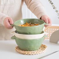 China 16 Pc Unbreakable Dish Set 8 Inch Noodle Bowl Dessert Salad Bowl Cute Ceramic Rice Bowls for sale