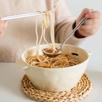 China 16 Pc Unbreakable Dish Set 8 Inch Noodle Bowl Dessert Salad Bowl Cute Ceramic Rice Bowls for sale