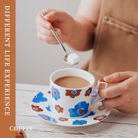 China European Ceramic Cappuccino Coffee Cup And Saucer Set For Business Gifts Occasion for sale