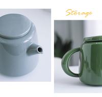 China Japanese Tea Cup Set Porcelain Teekanne Set Green Afternoon Cup And Saucer With Tray for sale