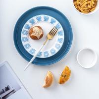 China White Blue Bowls Charger Steak Plates Dish Tableware Porcelain Dinner Sets For 10 Users for sale