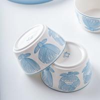 China White Blue Bowls Charger Steak Plates Dish Tableware Porcelain Dinner Sets For 10 Users for sale