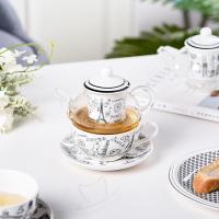 China Ceramic Tea Mug With Strainer And European Glass Teapot Sustainable One Person Teekanne Set for sale